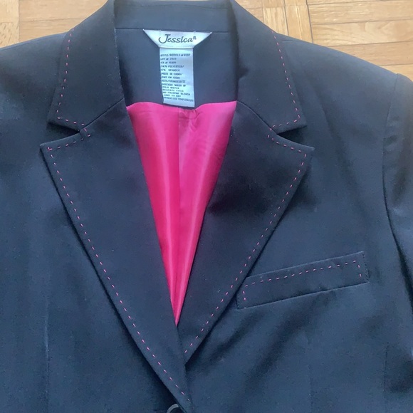 Jessica | Jackets & Coats | Navy 2 Piece Suit With Contrast Pink ...